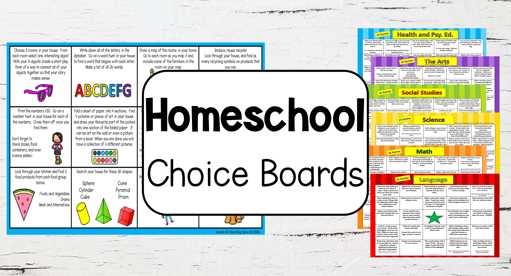 Choice Boards for Home Learning and Homeschool