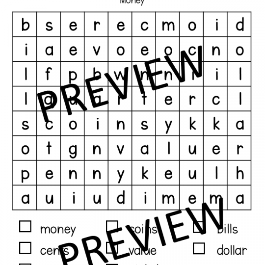 Math - Word Searches - Hands-On Teaching Ideas