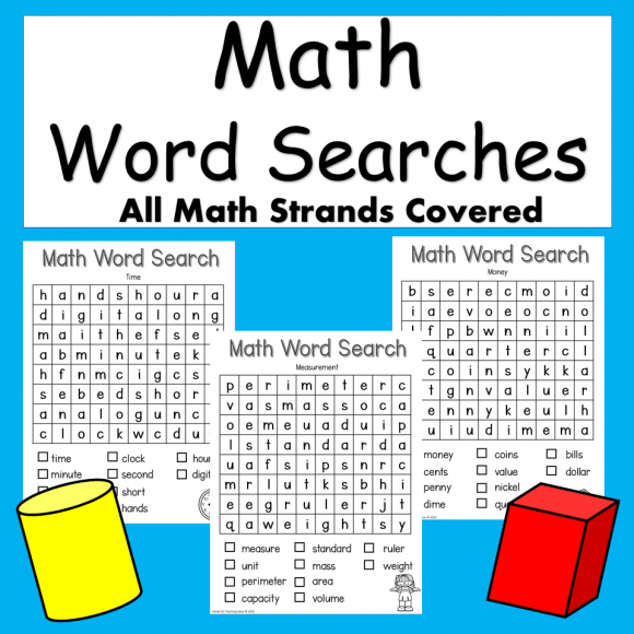 Math - Word Searches - Hands-On Teaching Ideas