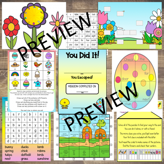 Easter - Spring Printable Escape Room - Hands-On Teaching Ideas