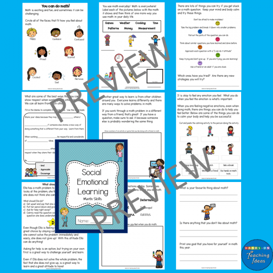 Social Emotional Learning Activities - Math Skills - Hands-On Teaching ...