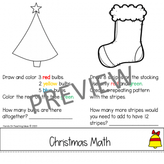 Christmas Activities Math and Writing Flip Book - Hands-On Teaching Ideas