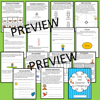 Daily and Seasonal Changes Unit - 1st Grade Science - Student Booklet ...