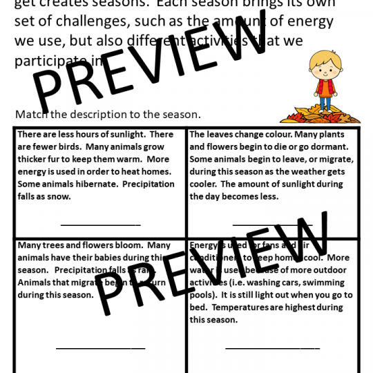 Daily and Seasonal Changes Unit - 1st Grade Science - Student Booklet ...