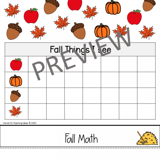 Fall Activities Flip Book Math and Language - Hands-On Teaching Ideas