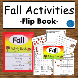 Fall Activities Flip Book Math and Language - Hands-On Teaching Ideas