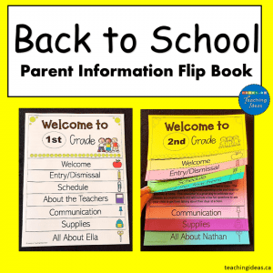 Welcome Back to School Parent Information Template Flip Book - Hands-On ...
