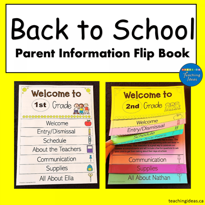 Welcome Back to School Parent Information Template Flip Book - Hands-On ...