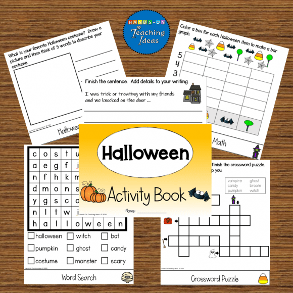 Halloween Activities Math and Language Flip Book - Hands-On Teaching Ideas