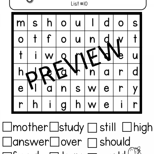 High Frequency Words (Sight Words) Word Searches Set #2 - Hands-On ...