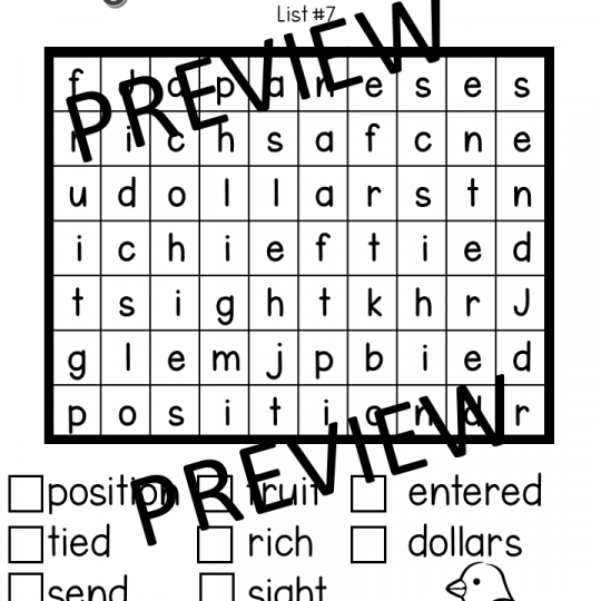 High Frequency Words (Sight Words) Word Searches Set #9 - Hands-On ...