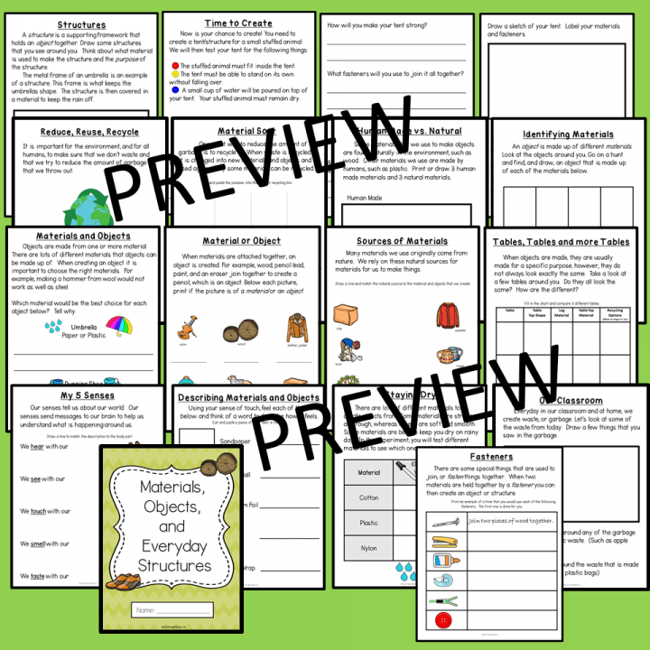 Materials, Objects and Everyday Structures - Hands-On Teaching Ideas