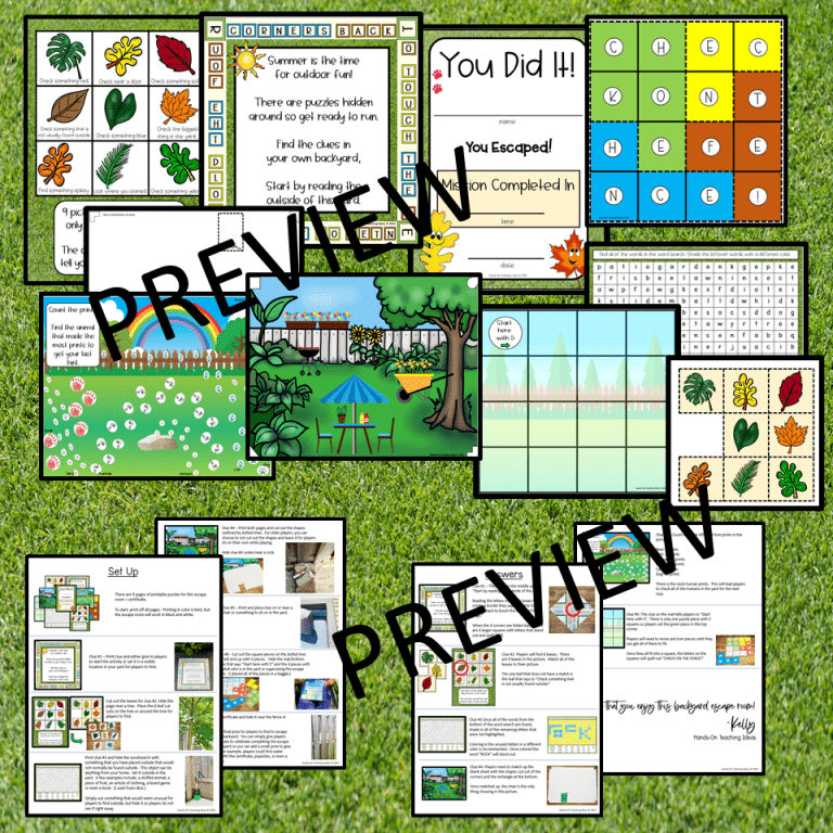 Outdoor Scavenger Hunt Escape Room - Hands-On Teaching Ideas