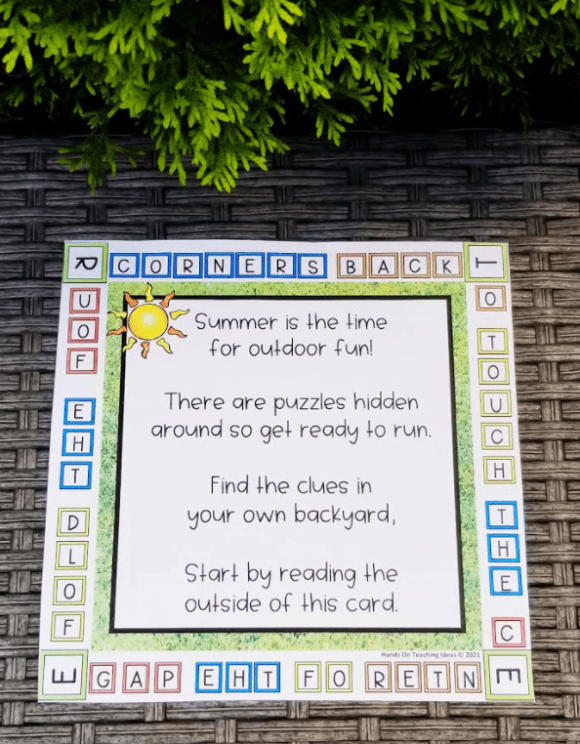 Outdoor Scavenger Hunt Escape Room - Hands-On Teaching Ideas