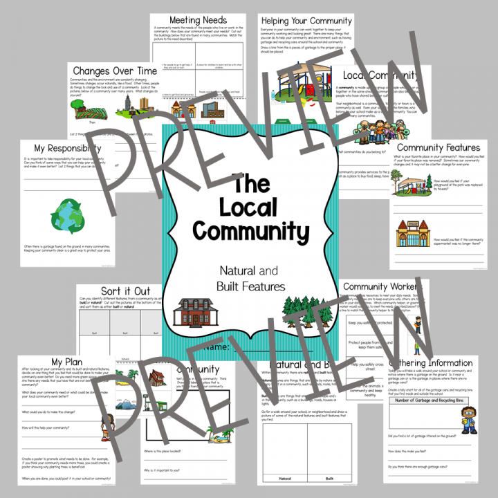 Local Community Social Studies Built and Natural Features - Hands-On ...