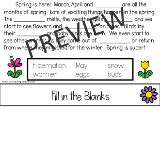 Spring Activities Flip Book - Hands-On Teaching Ideas