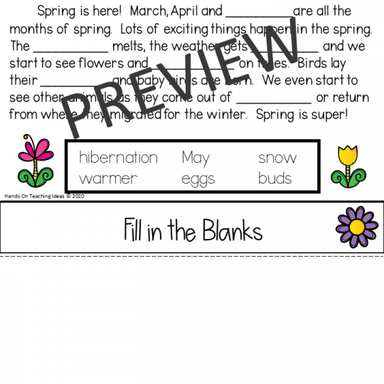 Spring Activities Flip Book - Hands-On Teaching Ideas