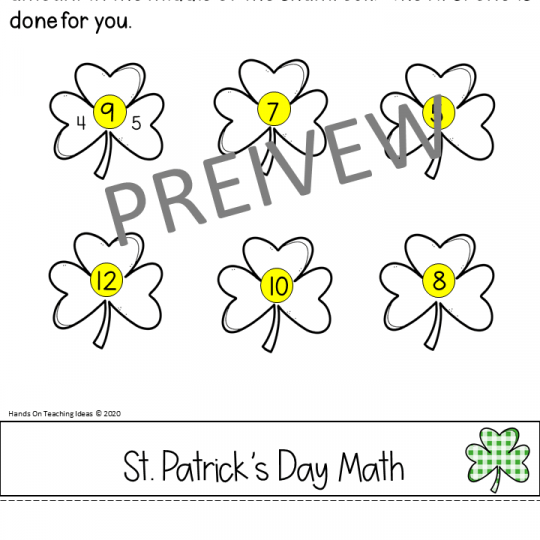 St. Patrick's Day Activities Math and Language Flip Book - Hands-On ...