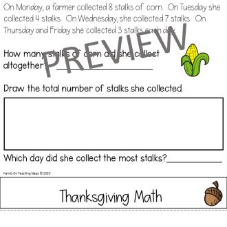 Thanksgiving Activities Math and Language Flip Book - Hands-On Teaching ...