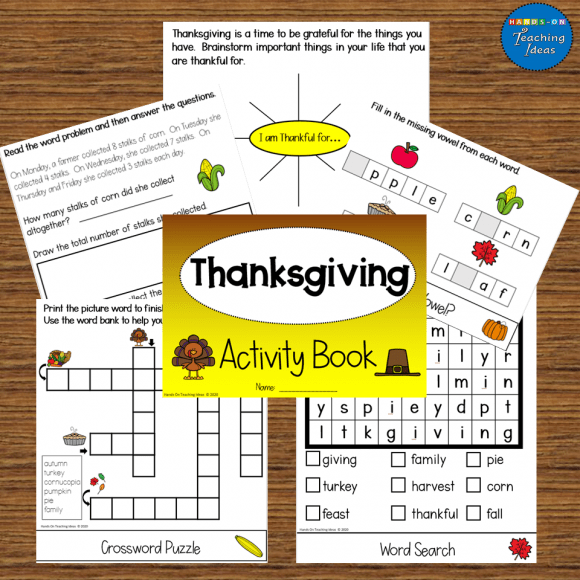 Thanksgiving Activities Math and Language Flip Book - Hands-On Teaching ...