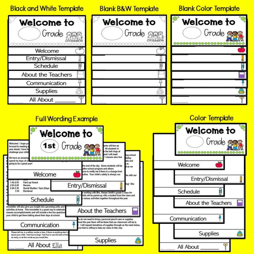 Welcome Back to School Parent Information Template Flip Book - Hands-On ...