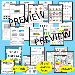 Back to School 1st Grade Math Review Pack - Hands-On Teaching Ideas