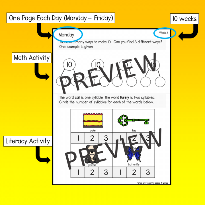Summer Review Packet Kindergarten into 1st Grade - Hands-On Teaching Ideas