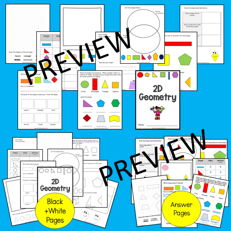 2D Shapes Geometry Math Unit - Hands-On Teaching Ideas