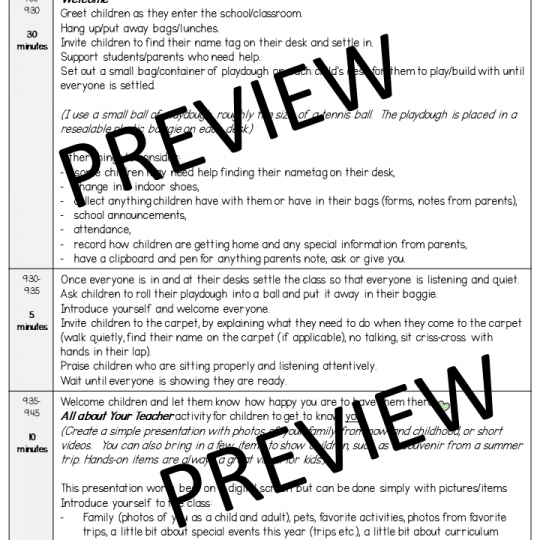 First Day of School Day Plan First Day of School Activities 1st + 2nd ...