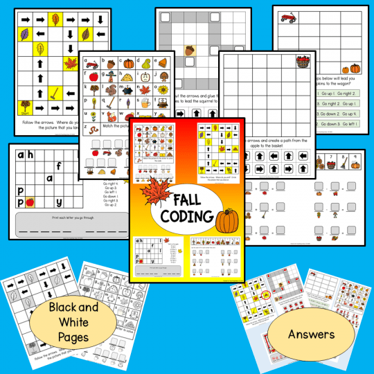 Fall Coding Worksheets - Hands-On Teaching Ideas