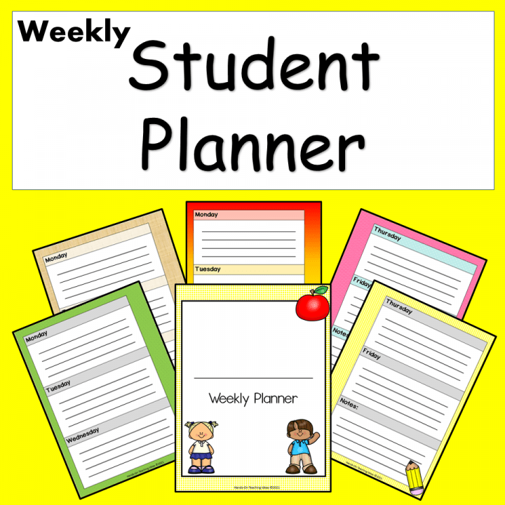 Student Planner Weekly Calendar Template - Hands-On Teaching Ideas