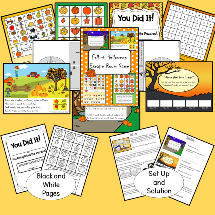 Fall and Halloween Escape Room - Hands-On Teaching Ideas