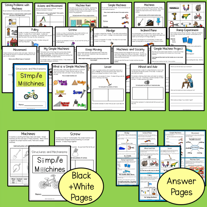 Simple Machines Unit - Student Booklet - Hands-On Teaching Ideas