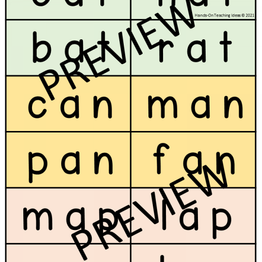 Word Families + Phonemic Awareness Hands-On Activities - Hands-On ...