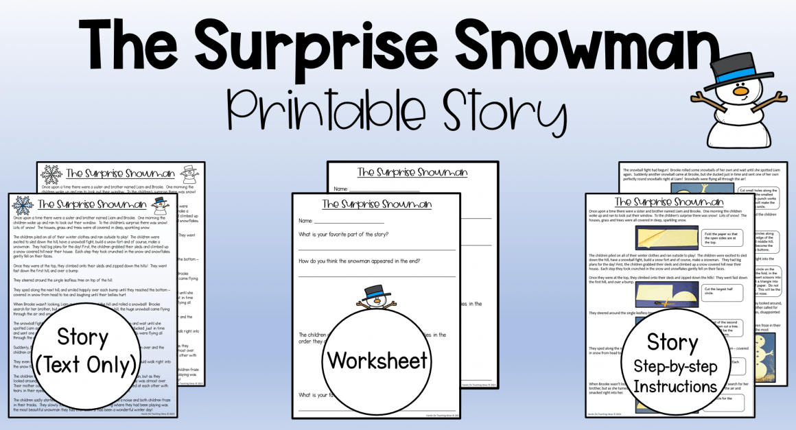 Fun Snowman Story and Winter Activity for Kids