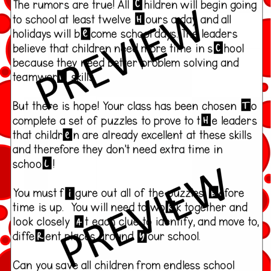 Classroom Escape Room Game - Hands-On Teaching Ideas