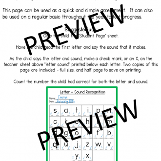 Letter Recognition and Letter Sound Assessment - Hands-On Teaching Ideas