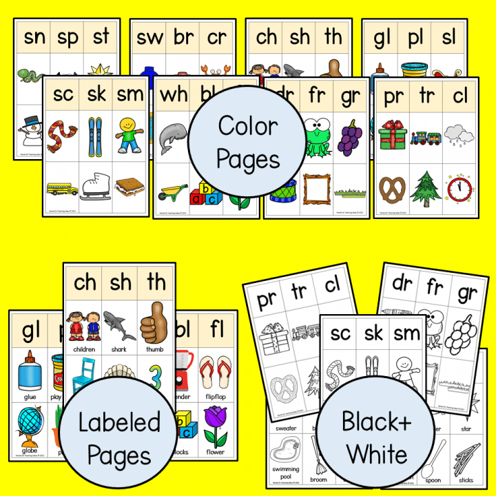 Consonant Blends Beginning Sounds Activity Cards - Hands-On Teaching Ideas