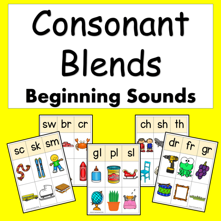 Consonant Blends Beginning Sounds Activity Cards - Hands-On Teaching Ideas
