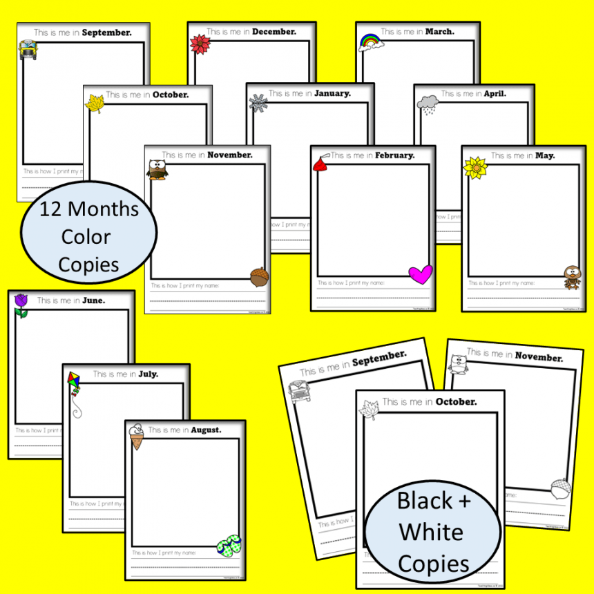 This is Me! Monthly Portraits and Printing Activity - Hands-On Teaching ...