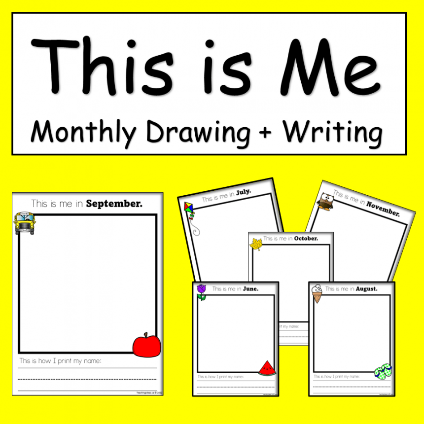 This is Me! Monthly Portraits and Printing Activity - Hands-On Teaching ...