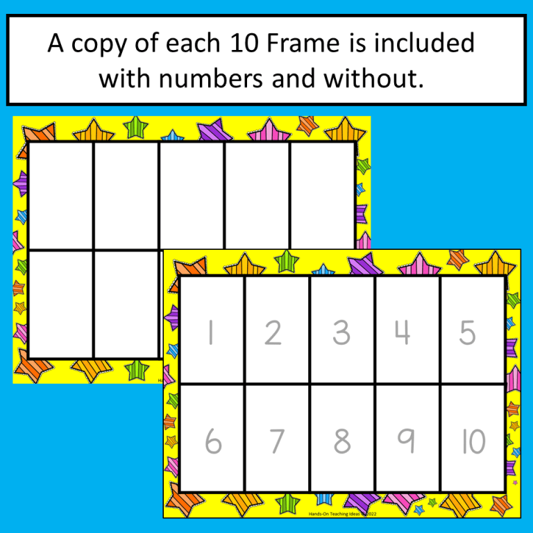 Ten Frames Assorted Themes for Year Round Hands-On Math Activities ...