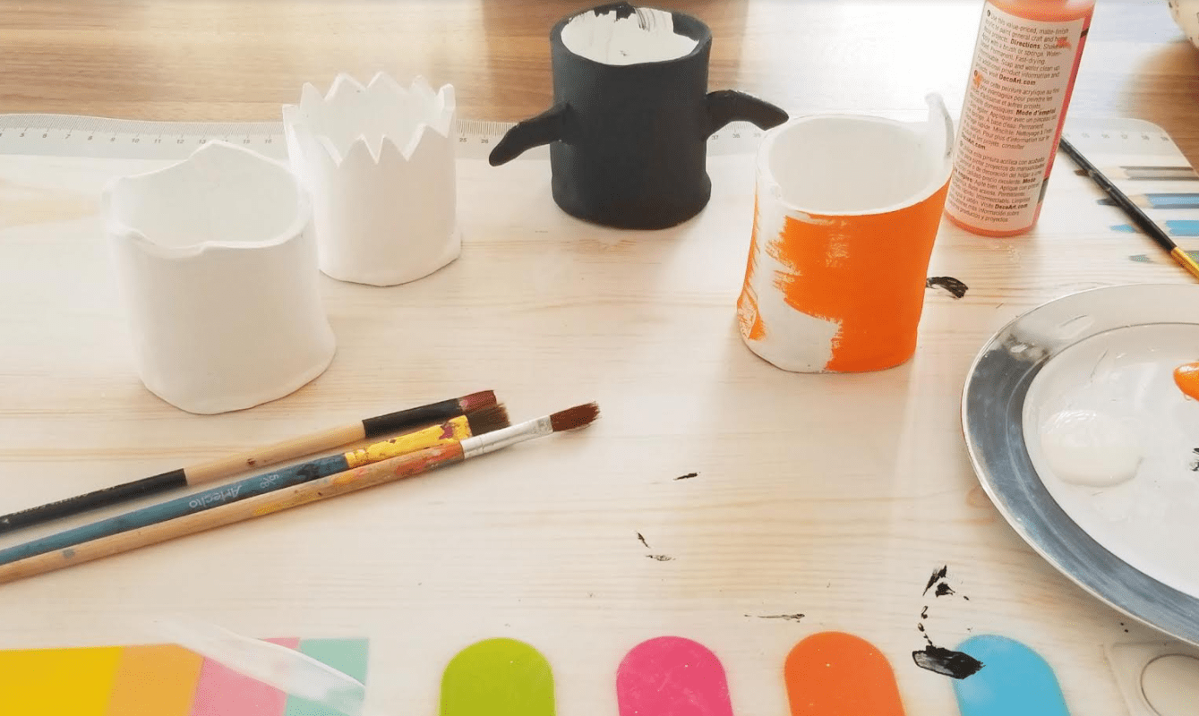 Easy DIY Halloween Clay Pots for Beginners and Kids