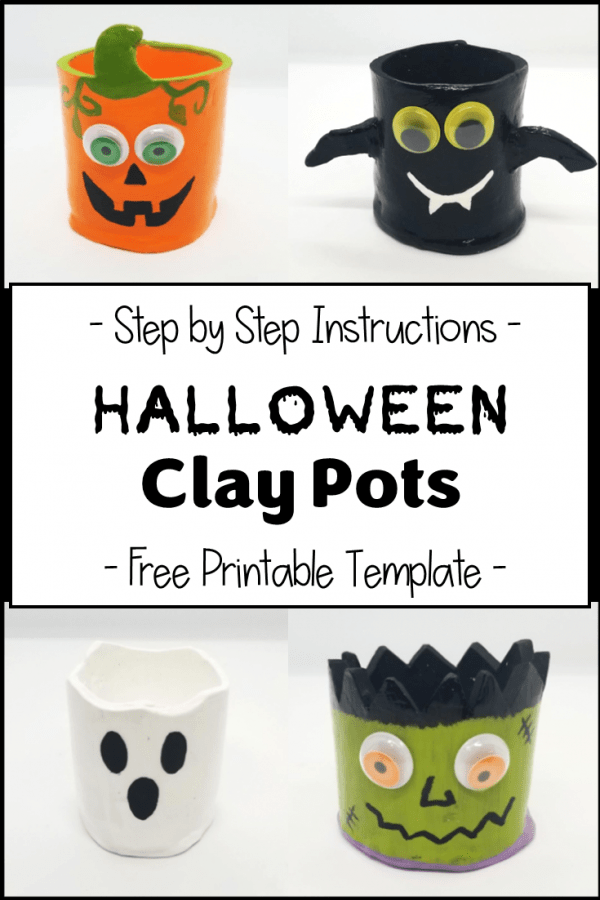 Easy DIY Halloween Clay Pots for Beginners and Kids