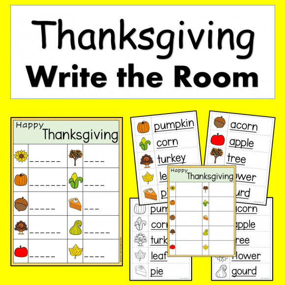 Thanksgiving Write the Room Activity - Hands-On Teaching Ideas