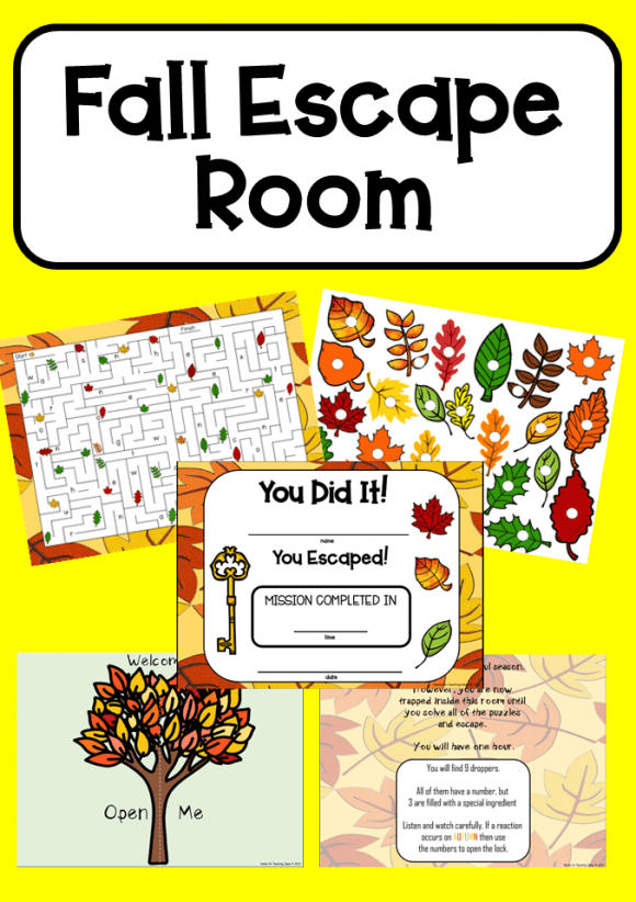 Freebie! Fall Escape Room