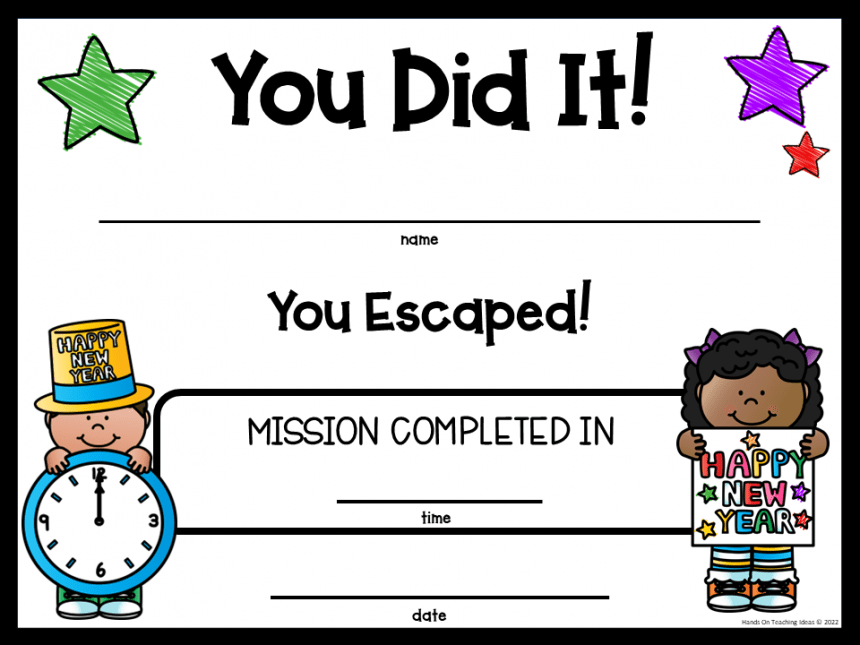 Escape Room Puzzles for New Year's Eve - Hands-On Teaching Ideas