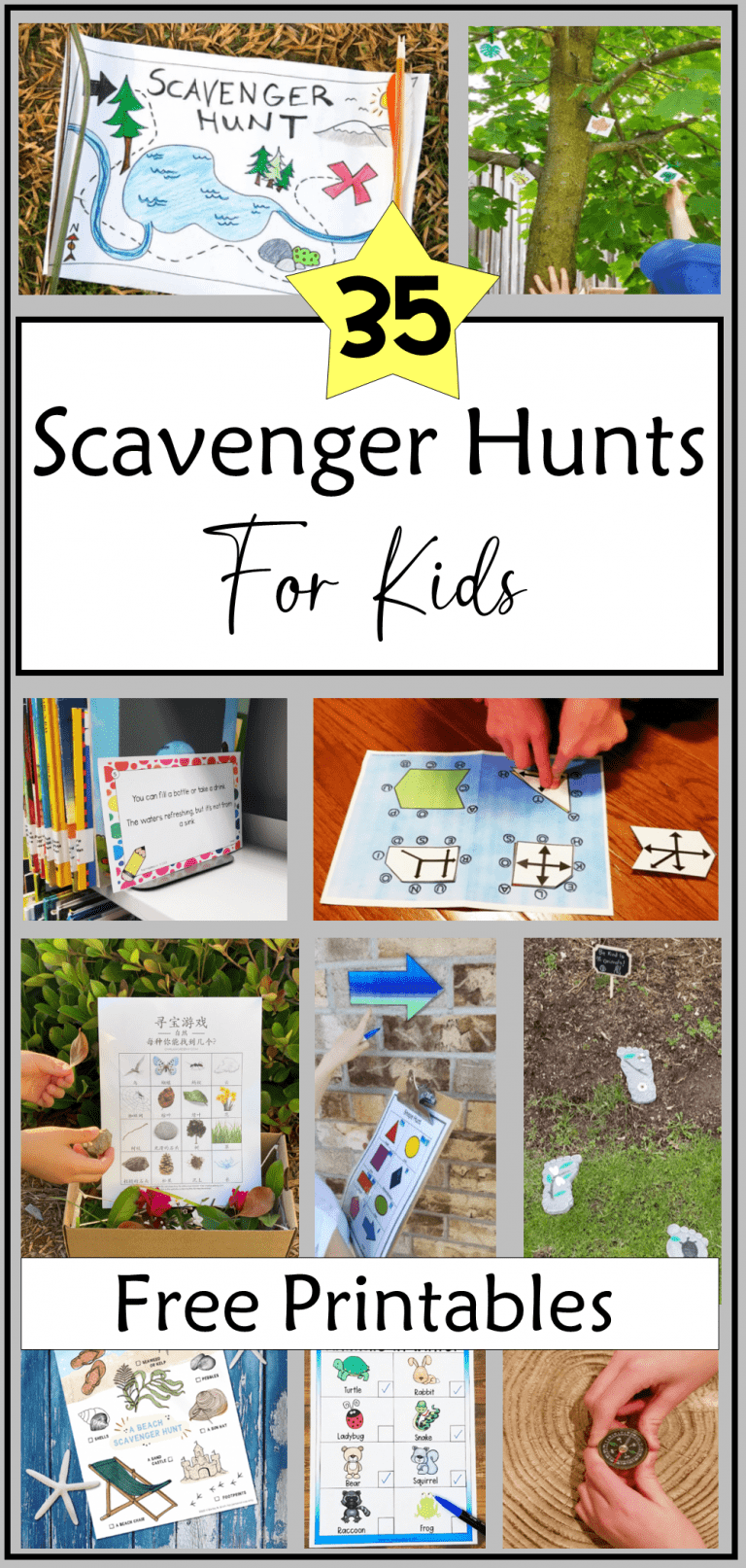 35 Scavenger Hunts for Kids with FREE Printables
