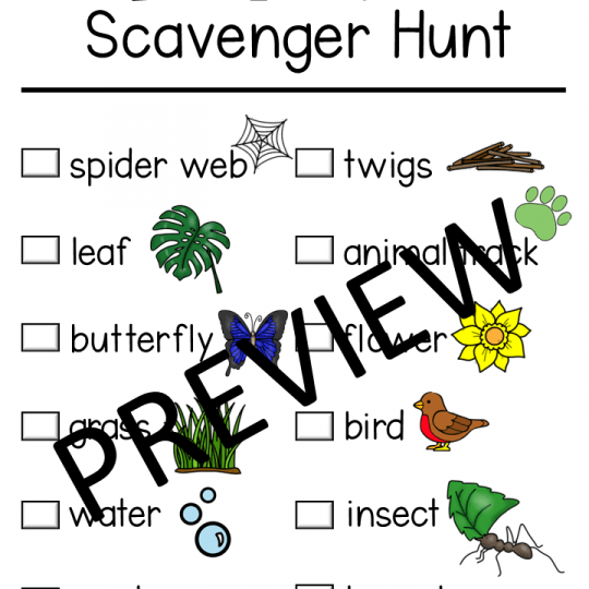 Nature Scavenger Hunt - Hands-On Teaching Ideas