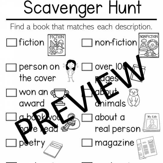 Book Scavenger Hunt - Hands-On Teaching Ideas